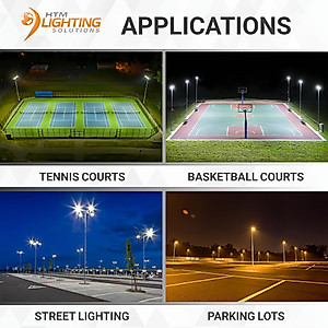 150W/120W/80W LED Parking Lot Light Fixture with Adjustable Direct Mount, 100-277VAC, 21,000lm, LED Flood Light Replaces Up to 500W Metal Halide/HPS, 3K/4K/5K CCT Selectable, DLC Premium, cUL Listed