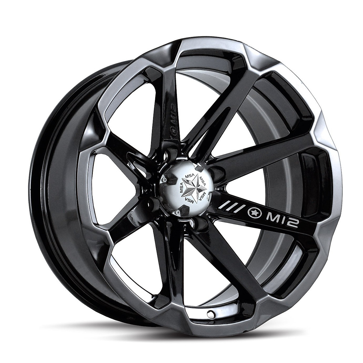 MotoSport Alloys M12 Diesel Gloss Black ATV Wheel UTV Wheel (14x7"/4x137)