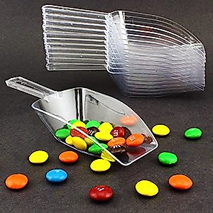 Tytroy 12PC Small 6" Clear Acrylic Plastic Kitchen Candy Dessert Buffet Food Candy Popcorn Sugar Scoops (12 pc)