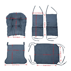 Rejoice Home Atoll Glider Rocking Chair Replacement Cushion Set - Grey One Size