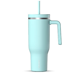 Hydrapeak Voyager 40 oz Tumbler with Handle and Straw Lid | Reusable Stainless Steel Water Bottle Travel Mug Cupholder Friendly | Insulated Cup (Black Leopard)