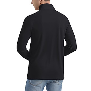 Sun Shirts for Men UV Protection UPF 50+ Rash Guard Shirt Long Sleeve Running Shirts for Men Fishing Shirts for Men Summer Shirts Black