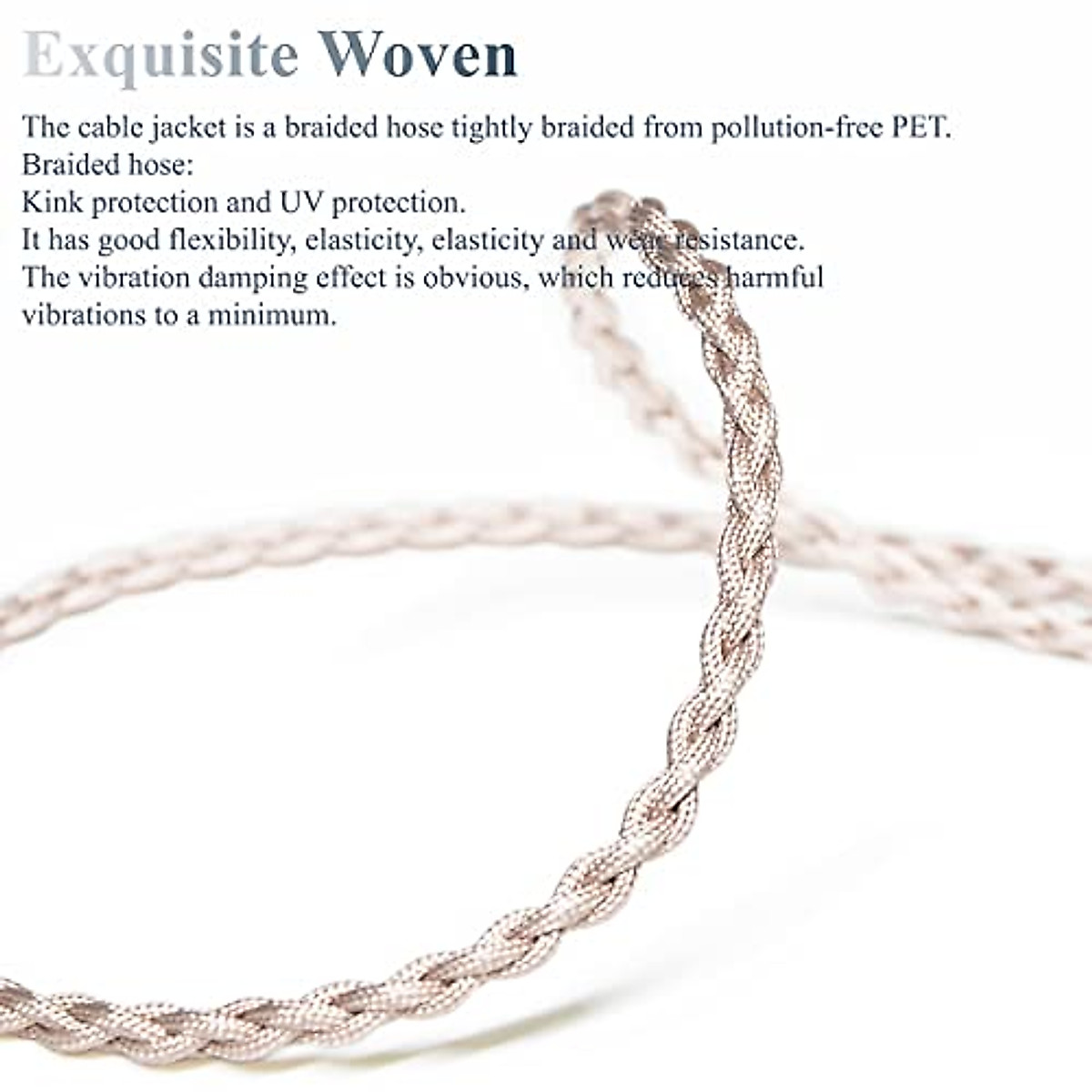 FSIjiangyi HD700 Replacement Cable 6N Single Crystal Copper Braid Headphones Cable Balanced Headphone Cable Compatible for Sennheiser HD700 (4.4mm Plug)