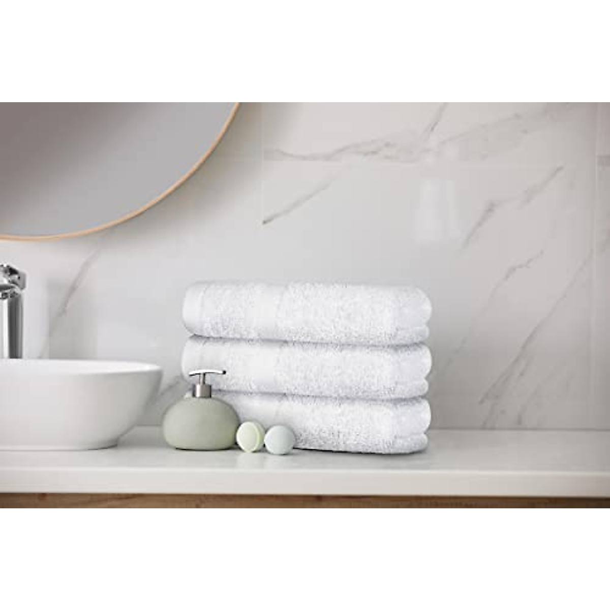 Wealuxe White Hand Towels for Bathroom 12 Pack 16x27 Inch, Cotton Hand Towel Bulk for Gym and Spa, Soft Extra Absorbent Quick Dry Terry Bath Towels