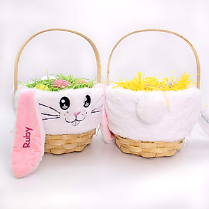 Personalized Bunny Face Easter Basket (Pink)