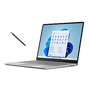 Microsoft Surface Laptop Go 12.4" Light Weight, Touchscreen, 10th Gen Intel Core i5-1035G1, Intel UHD Graphics, 4GB RAM, 128GB SSD, Windows 10/11 pro, Webcam, WiFi 6, Platinum, with MTC Stylus Pen