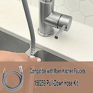 Moen 150259 Pull Down Hose Kit for Kitchen Sink Faucet - 68" Quick Connect Replacement Part Compatible With 150259/187108 Reflex