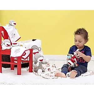 Baby Starters Baby Snuggle Blanket and Toy with Satin, Sock Monkey, 14 inches