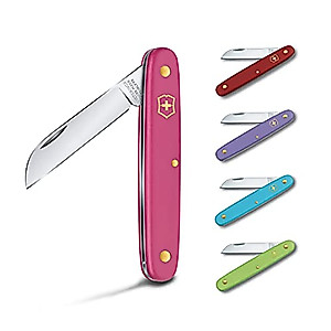 Victorinox Garden Floral Knife, Swiss Made, Straight Blade, Stainless Steel, Purple
