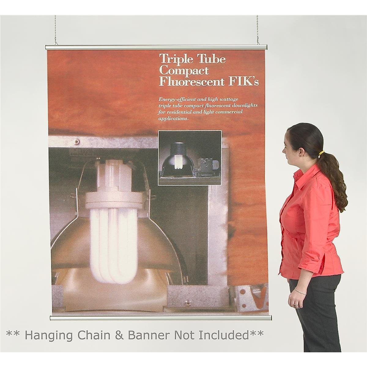 Displays2go 48 Inch Banner Hanger Rails with Hinged Snap-Open Design – Silver (ABR48)
