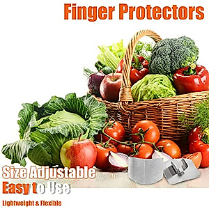 Suiwotin 4pcs Stainless Steel Finger Protector for Cutting, Metal Finger Guard for Chopping Vegetables, Kitchen Finger Guard for Dicing and Slicing (Single Finger)