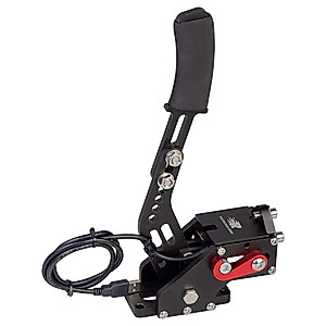 CNRAQR PC Racing Game USB Handbrake for 16Bit SIM for Racing Games, Compatible with G27 G29 G920 G923 T500 T300 Simulate Linear Handbrake（With Fixing Clip and Plate