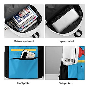 Cartoon Anime Backpack,3d Print Laptop Bag Large Casual Daypack Waterproof Backpacks For Travel Large Capacity Backpack，17 Inch (Blue)