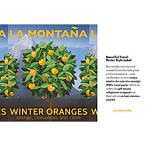 La Montaña Winter Oranges | Luxury Home Scented Candles Inspired by Spain | Natural Wax | Valencia Orange, Cinnamon, Red Apple, and Clove