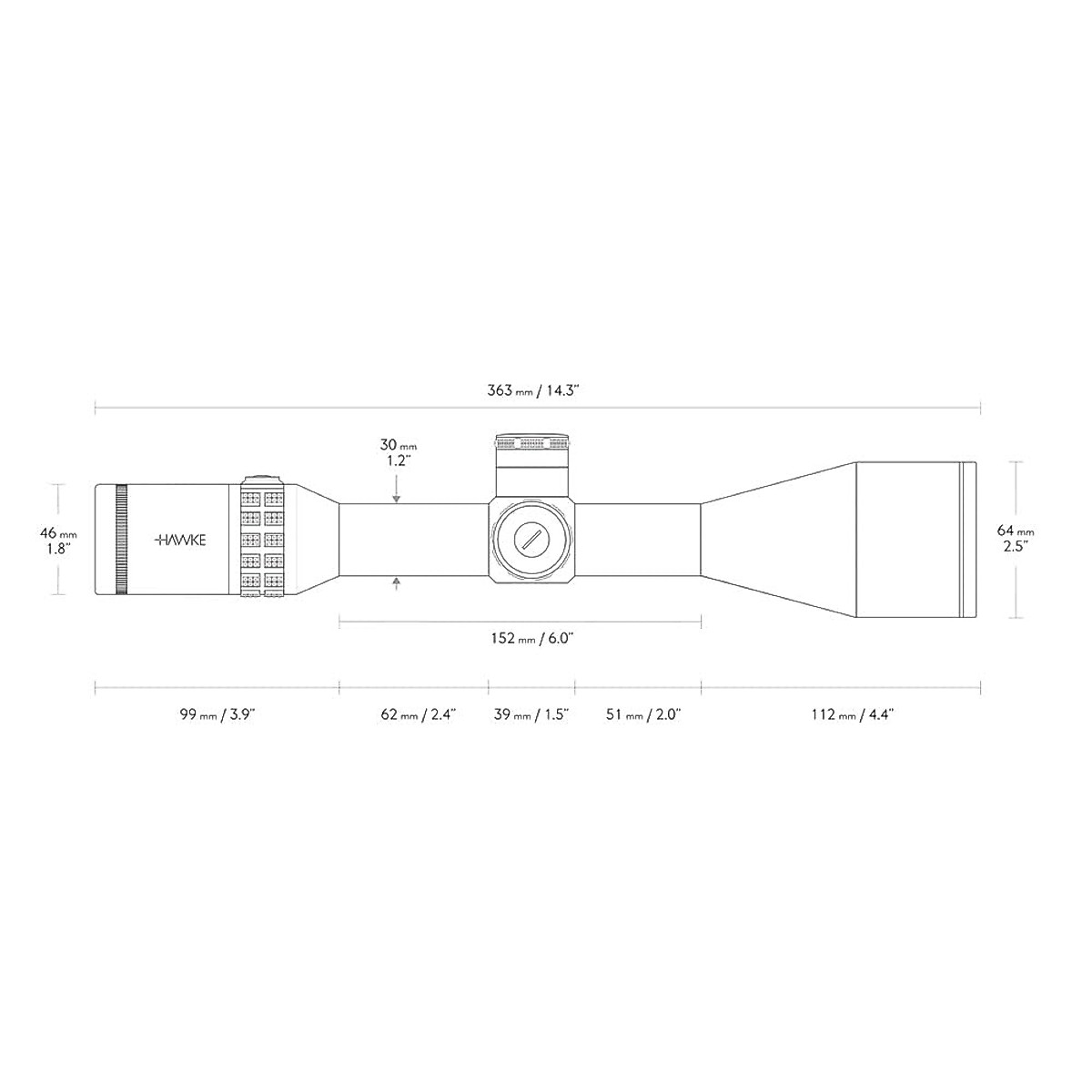 Sidewinder 30 Riflescope 6-24X56 20x 1/2 Mil Dot +