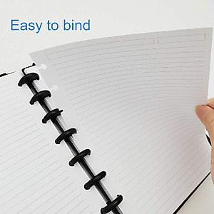 Junior Size Discbound Refill Paper - 8 Discs Discbound Paper, Lined Arc Paper Refill, 100gsm, Disc Paper Refill White Paper, 100 Sheets/200 Pages, 5.8 X 8.25 in