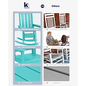 KINGYES Outdoor Patio Rocking Chair, Aruba