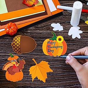 Joy Bang Fall Bulletin Board Decorations, 50 Pcs Autumn Fall Cutouts Pumpkin Leaves Turkey Cutouts for Classroom School Thanksgiving Bulletin Board Decorations Decor