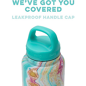 Swig Life 30oz Triple Insulated Stainless Steel Wide Mouth Water Bottle with Handle, Dishwasher Safe, Double Wall, Vacuum Sealed, Reusable Thermos in Wanderlust Print