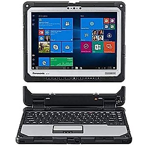 Panasonic Toughbook 33, CF-33, Intel i5-7300U, 12" QHD Touch+Digitizer, 8GB RAM, 256GB SSD, Webcam, 8MP Rear Camera, dGPS, 4G LTE, 2D Bar Laser, Dual Pass, Premium Keyboard, Win 10 Pro (Renewed)