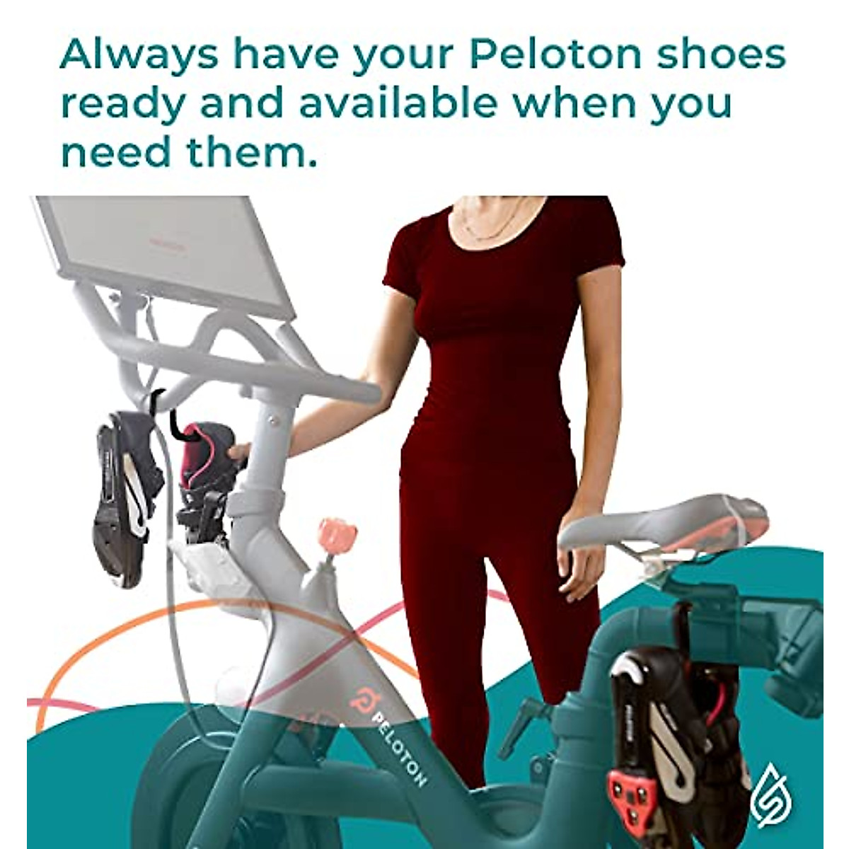 SELINA Shoe Hanger for Peloton - Shoe Holder Accessory for Peloton - Must have accessory for the Peloton Bike and Peloton Bike Plus - Shoe Hook Compatible with your Peloton Bike (2-Pack, Black)