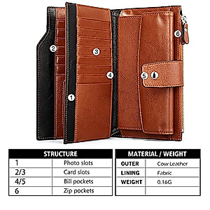 BOSTANTEN Women Leather Handbags Concealed Carry Purses Top Handle Satchel Shoulder Bag Work Tote Black and Womens Leather Wallets RFID Blocking Large Capacity Credit Card Holder Phone Clutch