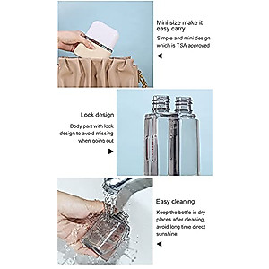 anfoem Portable 1.7oz Travel Size Spray Bottle with Fine Mist, Leak Proof Refillable Make Up Travel Lotion Bottle for Cosmetic Skincare Lotion,Essential Oils, Homemade Cleaners(Light Gray)