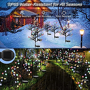 12 Pack Solar Powered Garden Tree Lights Outdoor Decorative Waterproof Colorful Solar Powered Fairy Landscape Tree Lights Solar LED Flower Lights for Pathway Yard Lawn Patio Christmas Decorations