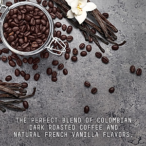 Stone Street Cold Brew Flavored Coffee, Natural French Vanilla Flavor, Low Acid, 100% Colombian, Gourmet Coffee, Coarse Ground, Dark Roast, 1 LB…