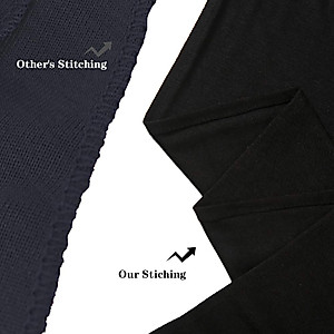 Hophor Womens Black Jersey Hijab Long Stretch Head Wrap Fashion Viscose Scarf Jersey Hijab Scarf for Women (Black)