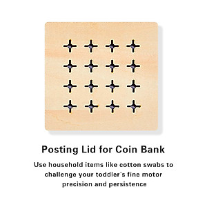 4-in-1 Montessori Wooden Toy for 1+ Year Old,Wooden Play Kit Kids Toy Box - Carrot Harvest Games, Infant Coin Box, Fine Motor Skills Toys and Cotton Swab Drop Game Box,Gift for Babies 6-12 Month