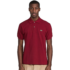 Lacoste Mens Short Sleeve Classic Chine L.12.12 Polo Shirt, Bordeaux Red, 4X-Large