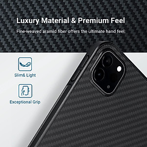 PITAKA iPad Pro 11 Inch Case, Magnetic Wireless-Like Charging Case for iPad Pro 11 Inch 2022/2021, Magic Keyboard Compatible Case Support Apple Pencil 2 Charging, 1500D Aramid Fiber Made, Black/Grey