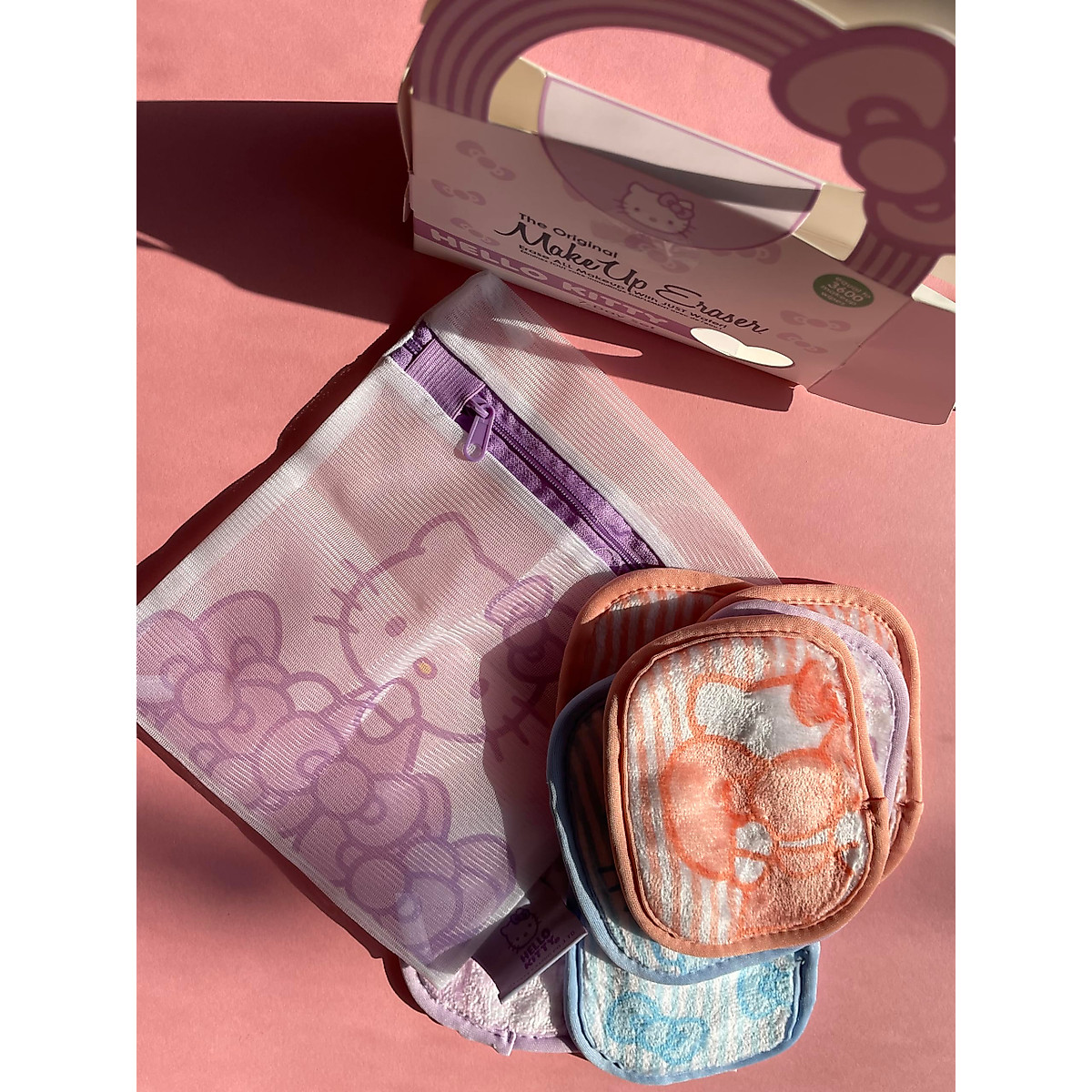 Makeup Eraser, 7-Day Set, Erase All Makeup with Just Water, Including Waterproof Mascara, Eyeliner, Foundation, Lipstick, and More! Hello Kitty, 7 ct.