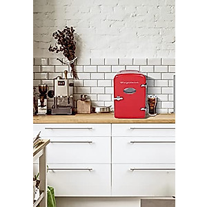Frigidaire EFMIS175-RED Portable Mini Fridge-Retro Extra Large 9-Can Travel Compact Refrigerator, 5L, RED