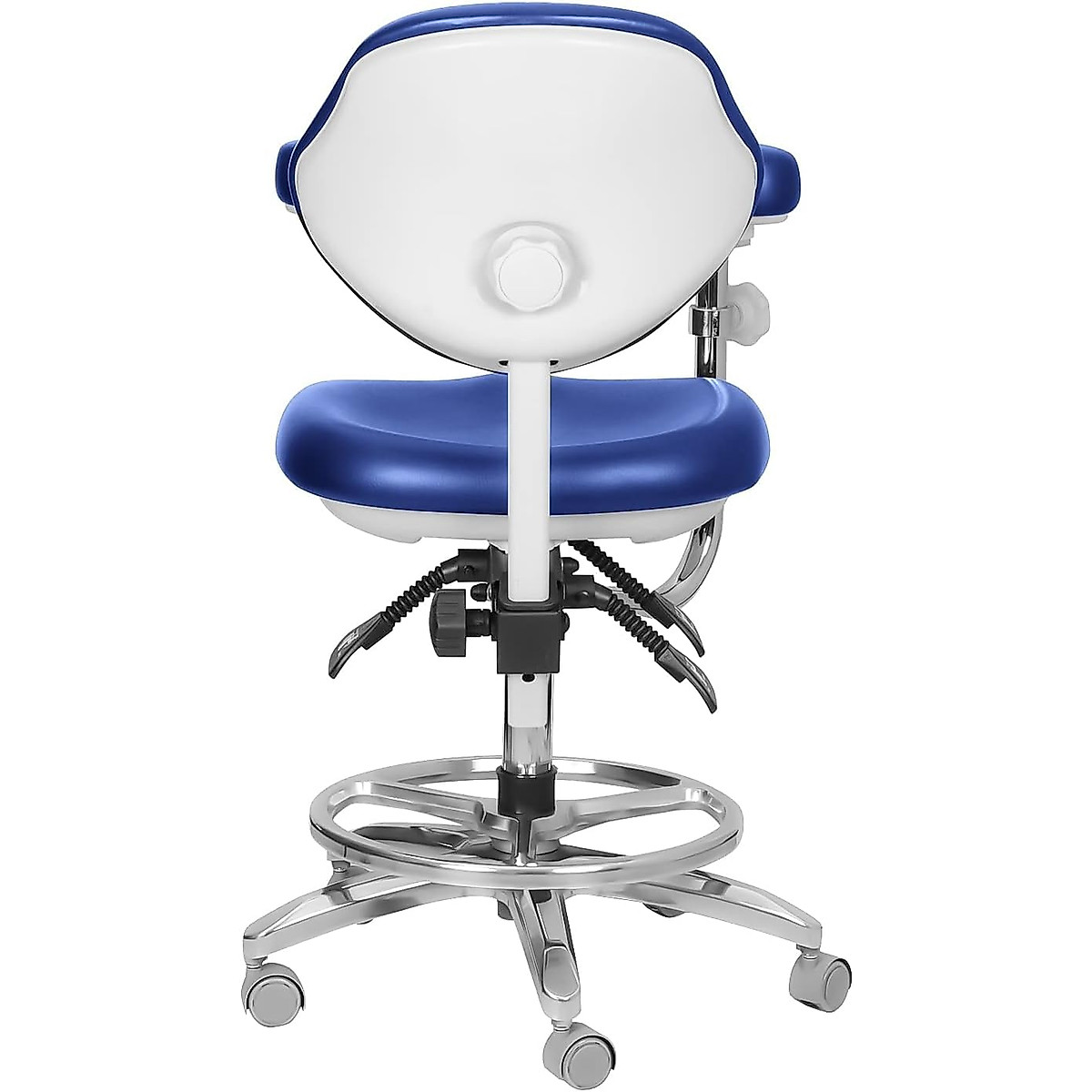 Adjustable Seat Doctor's Stool Dental Assistance Chair with Foot Control 360 Degree Rotation Armrest PU Leather QY-600M-B2