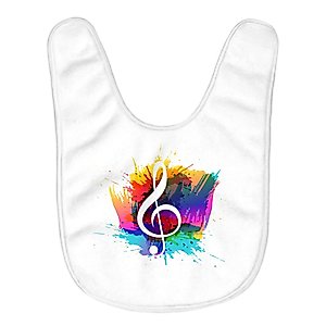 Treble Clef Design Baby Bibs - Music Key Baby Feeding Bibs - Colorful Bibs for Eating