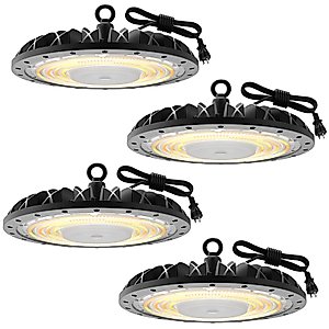 Probapro LED UFO High Bay Lights: 100W UFO Lamp LED High Bay Shop Lighting Fixtures - Dimmable 3000K/4000K/6000K 10000LM Commercial Warehouse Garage UFO High Bay Lights 4PACK