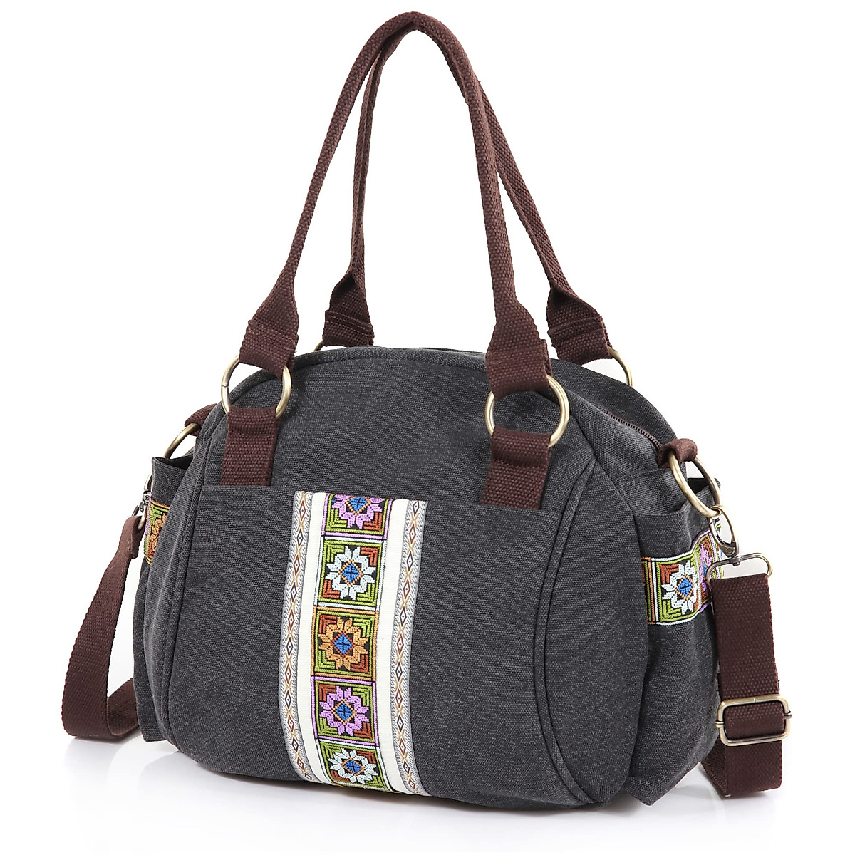 Women Canvas Top-Handle Handbag, Vintage Heavy-duty Crossbody Bag Tote Handbag