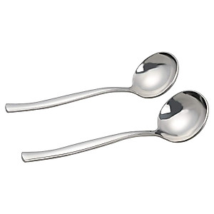 Qskely 3-Piece Stainless Steel Soup Ladle Spoon, Gravy Ladle Spoon