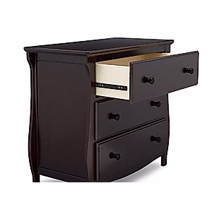 Delta Children Lancaster 3 Drawer Dresser with Changing Top, Greenguard Gold Certified, Dark Chocolate