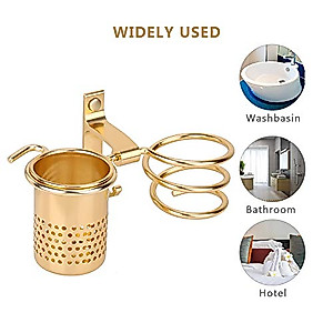 Hair Dryer Holder, Space Aluminum Wall Mounted Hair Dryer Holder Spiral Hair Care Tools Hanging Rack Organizer for Blow Dryer Comb (#2)