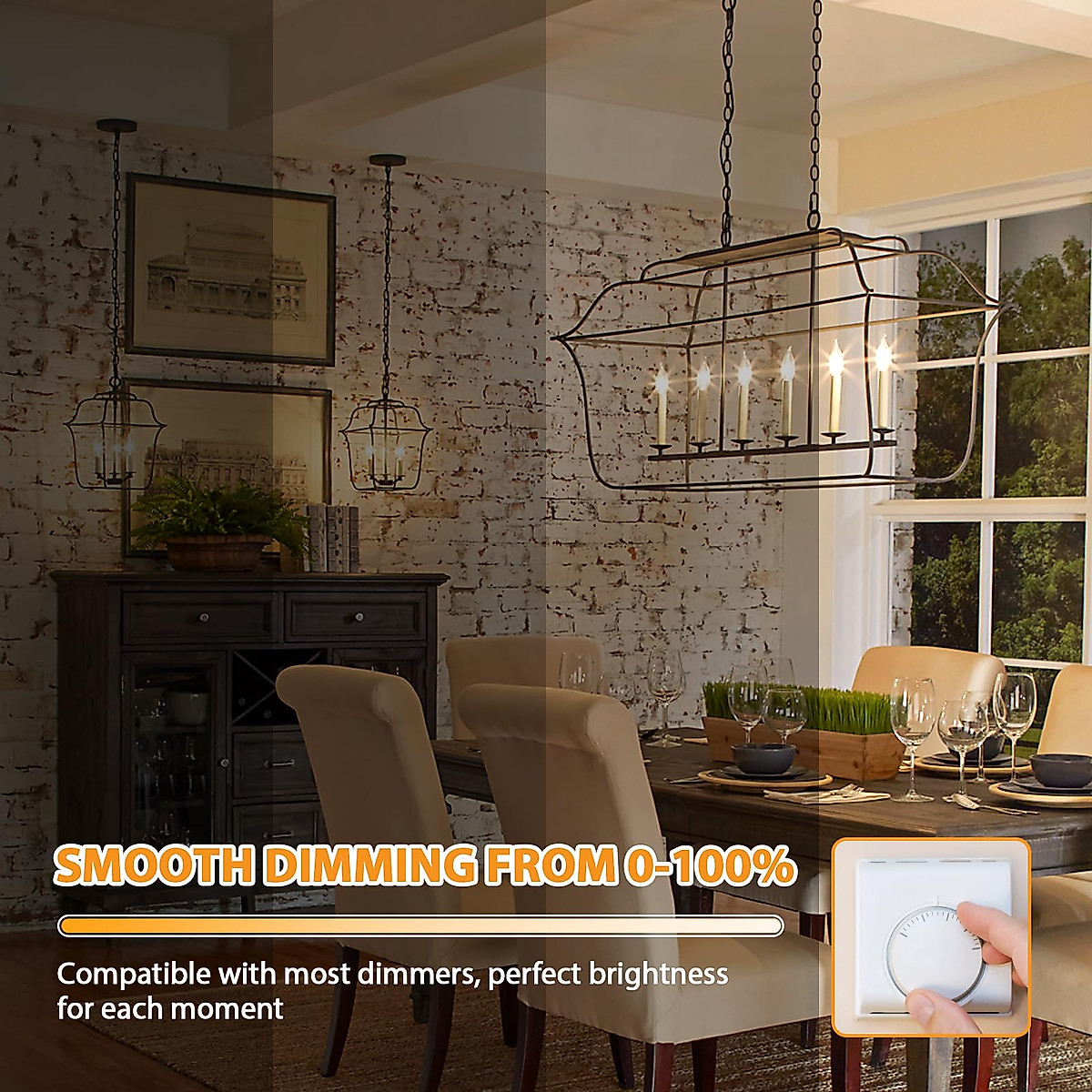 Dimmable E12 Candelabra LED Light Bulbs 40W Equivalent, 2700K Soft Warm White Chandelier Light Bulbs, 4W 460 LM Flame Tip Candle Light Bulbs, 12-Pack