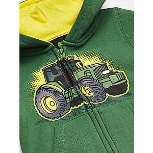 John Deere baby boys Fleece Zip Hoody Hooded Sweatshirt, Green, 3-4T US