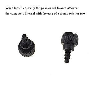 Hahiyo Anodized Aluminum Thumbscrews 6#-32x6 M3.5 Thread Size Large Knurled Head Cage Mounts Hand Tighten Easy Grip Turn Not Damage Short Inside Sturdy Sleek for Computer Case PCI Slot Black 10PCS