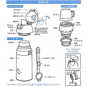 Skater SKDC3-A Children's 2-Way Stainless Steel Kids Water Bottle with Cup, 11.8 fl oz (350 ml), Paw Patrol Boys