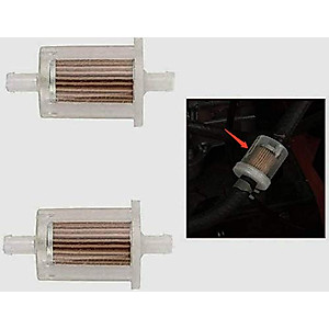 Set of 2, 691035 493629 Universal 40 Micron 1/4 Inline Fuel Filter fits for Briggs & Stratton Kawasaki 49019-7001 7-07061 Kohler 2505007S 2505021S husqvarna Lawnmower Parts (Black)