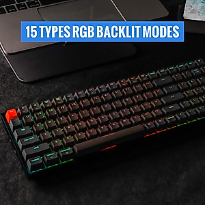 Keychron K4 RGB Bluetooth Mechanical Keyboard, Wired USB C Gaming Keyboard with Optical Blue Switch N-Key Rollover, Compact 100 Keys Computer Keyboard for Mac Windows PC Gamer - Version 2