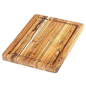 TeakHaus Edge Grain Carving Board + Juice Canal (Rectangle) | 14" x 10" x 1"