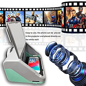 Phone Projection Box, Mini Projector for Smart Phone, Portable Projector, Use on Bedroom, Classroom, Hospital Bed